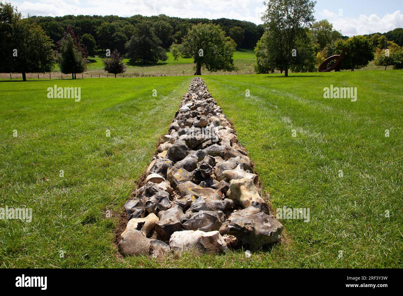 Richard Long's Tame Buzzard Line, 2001 at NewArtCentre, Roche Court ...
