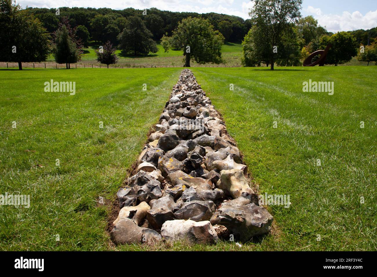 Richard Long's Tame Buzzard Line, 2001 at NewArtCentre, Roche Court ...