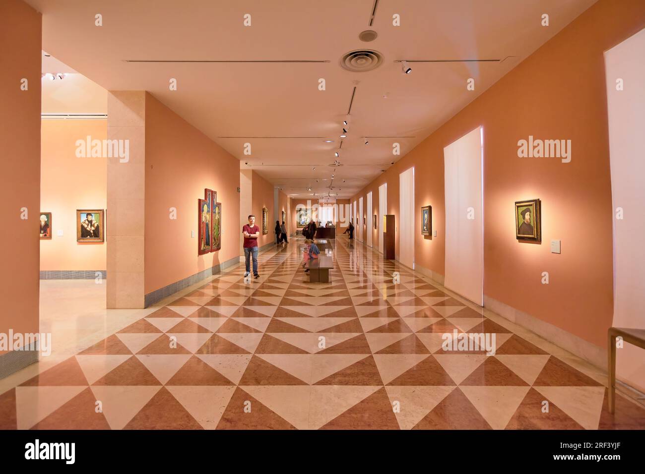 MADRID SPAIN - July 31, 2023: Exhibition room of the Museo Nacional Thyssen-Bornemisza with ...