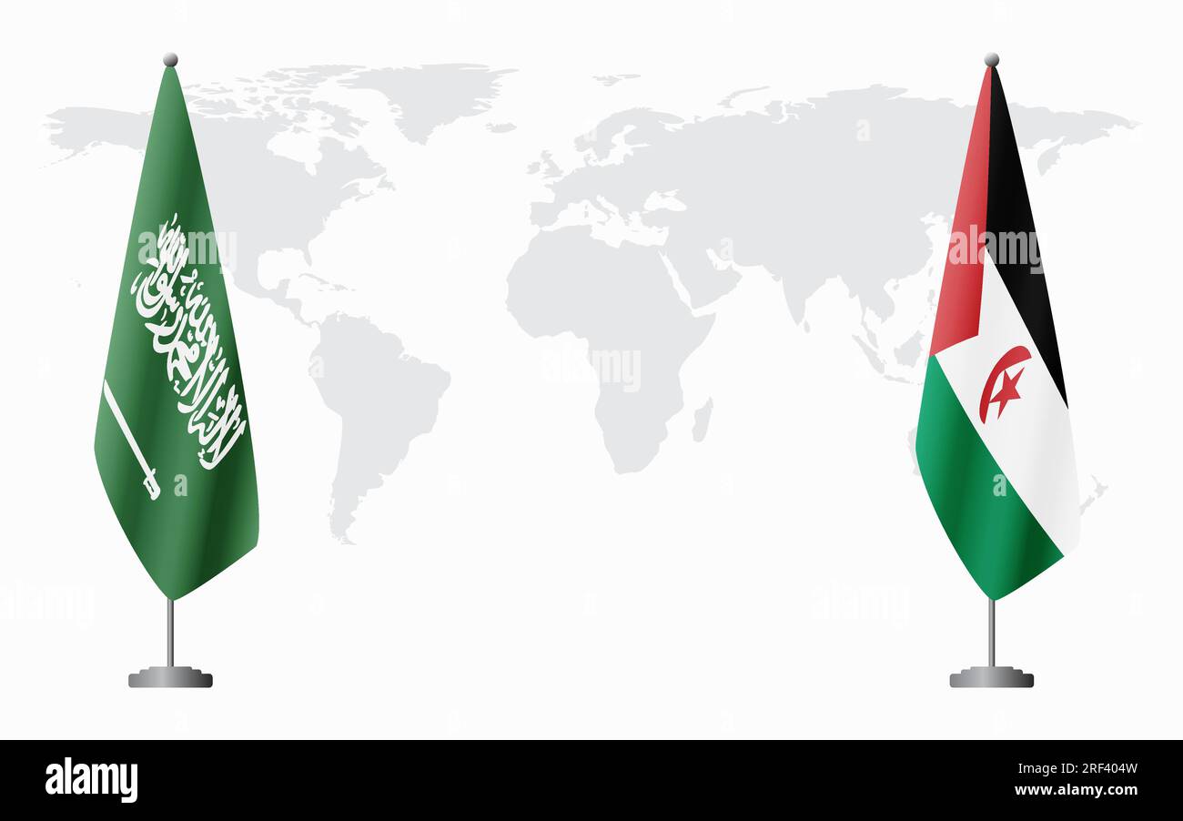 Saudi Arabia and Sahrawi Arab Democratic Republic flags for official ...