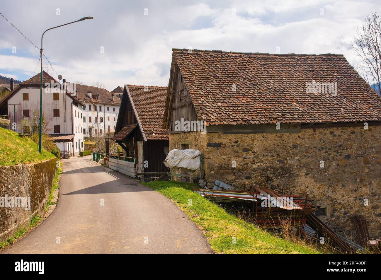 Historic residential and agricultural buildings in the mountain village ...