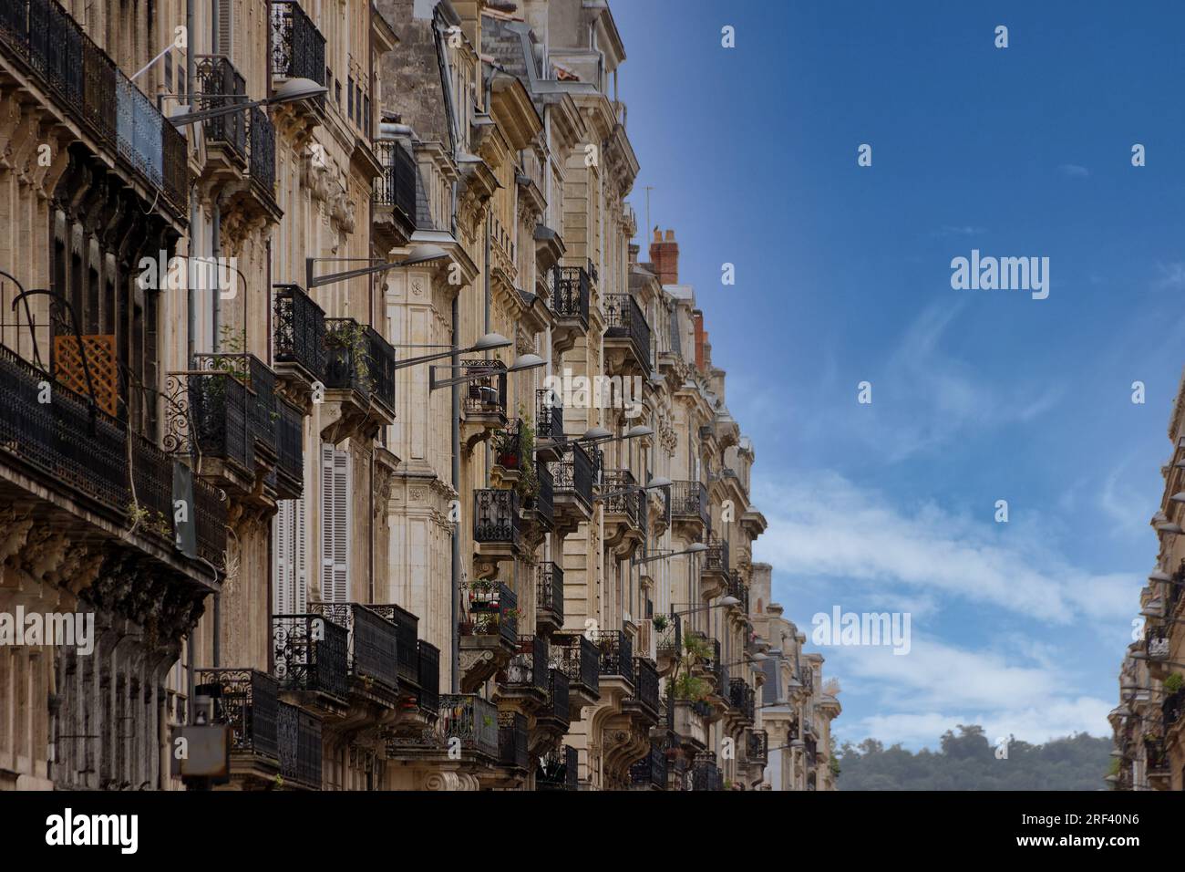 detailed view at city of bordeaux, France, typical buildings from the ...