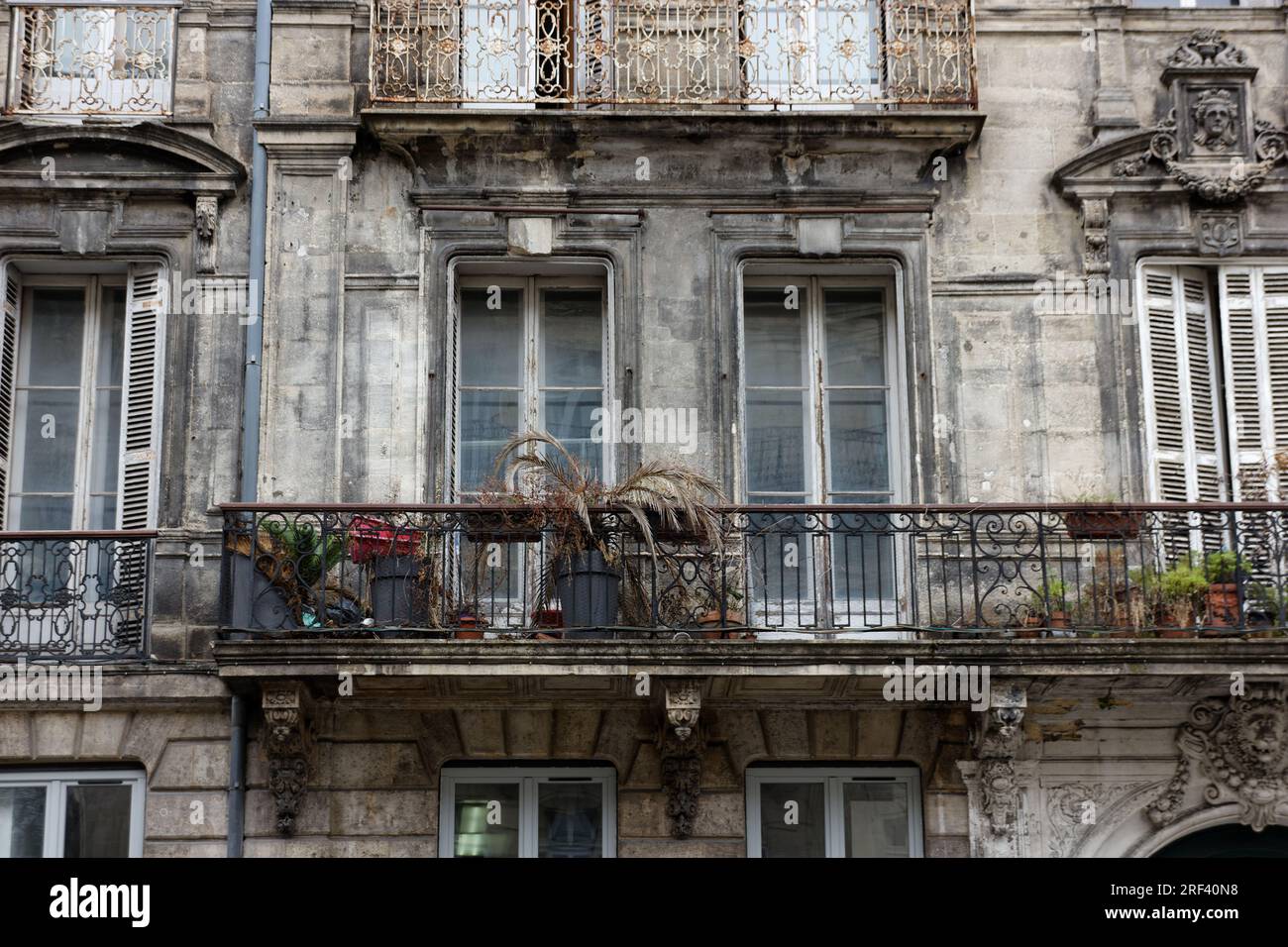 detailed view at city of bordeaux, France, typical buildings from the ...