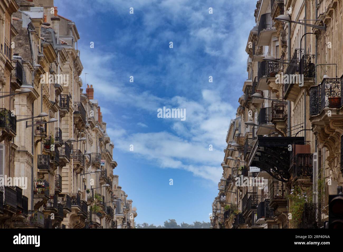 detailed view at city of bordeaux, France, typical buildings from the ...