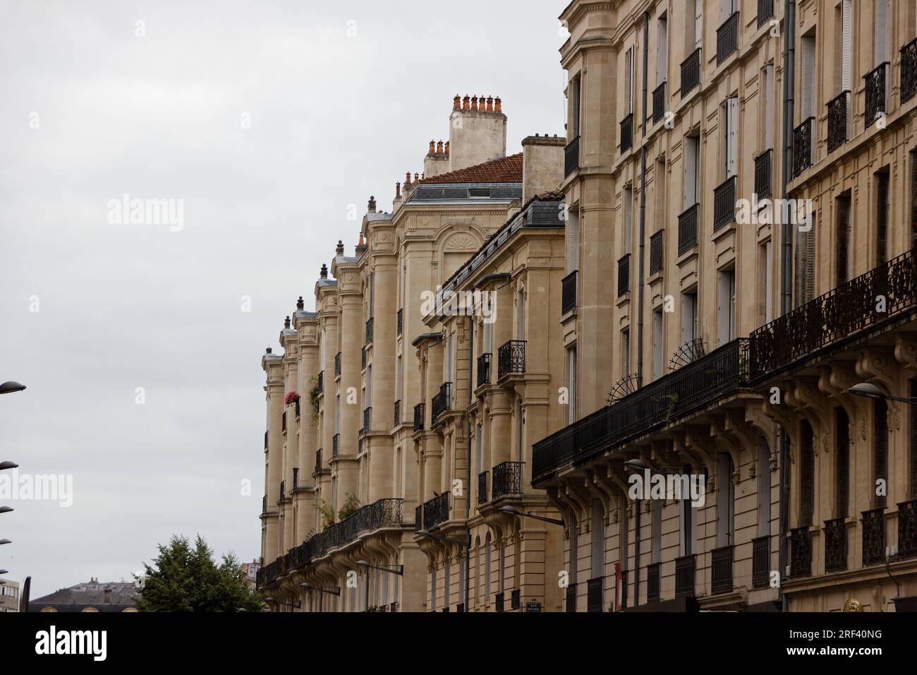 detailed view at city of bordeaux, France, typical buildings from the ...