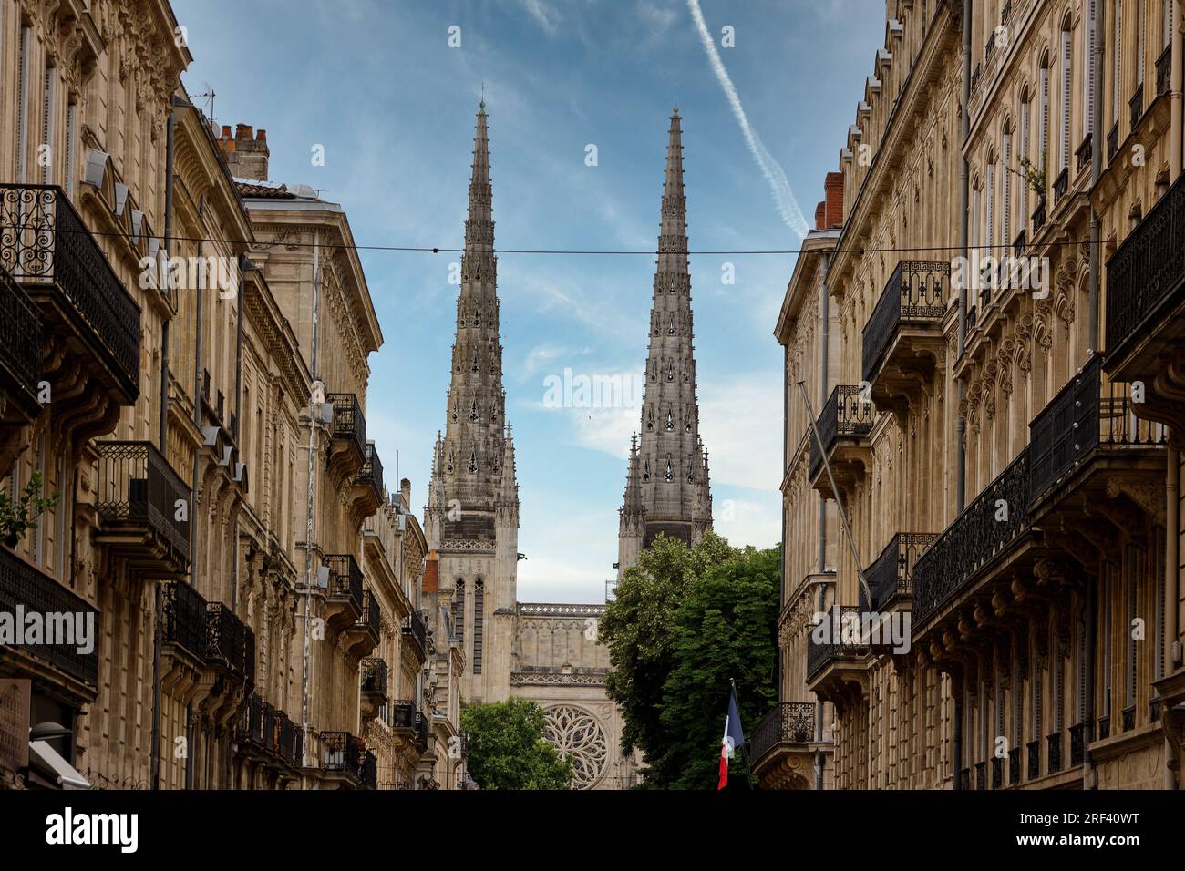 detailed view at city of bordeaux, France, typical buildings from the ...