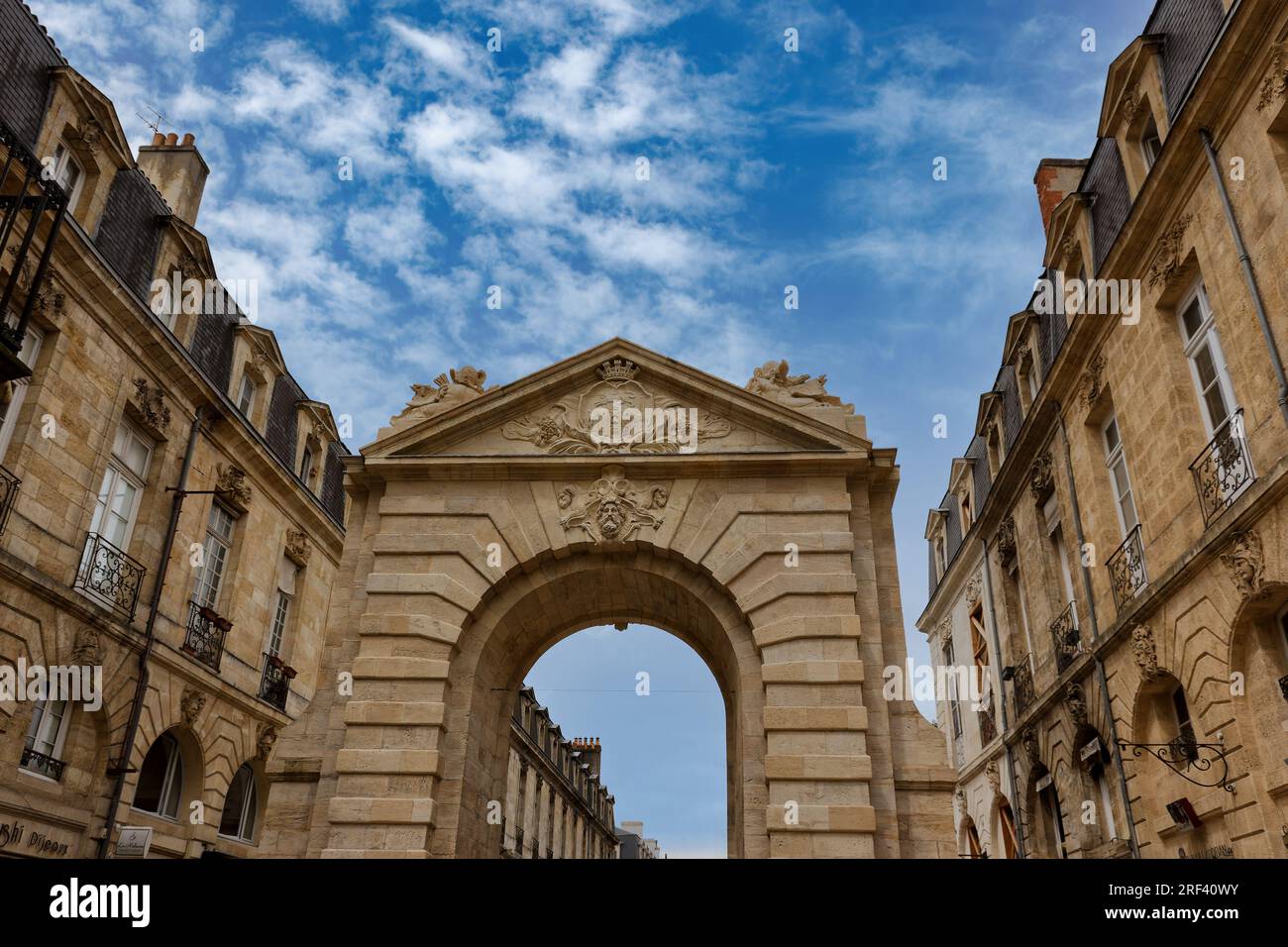 detailed view at city of bordeaux, France, typical buildings from the ...