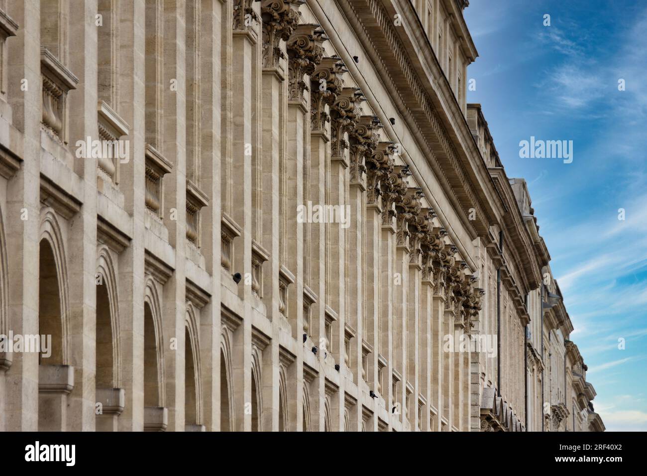 detailed view at city of bordeaux, France, typical buildings from the ...