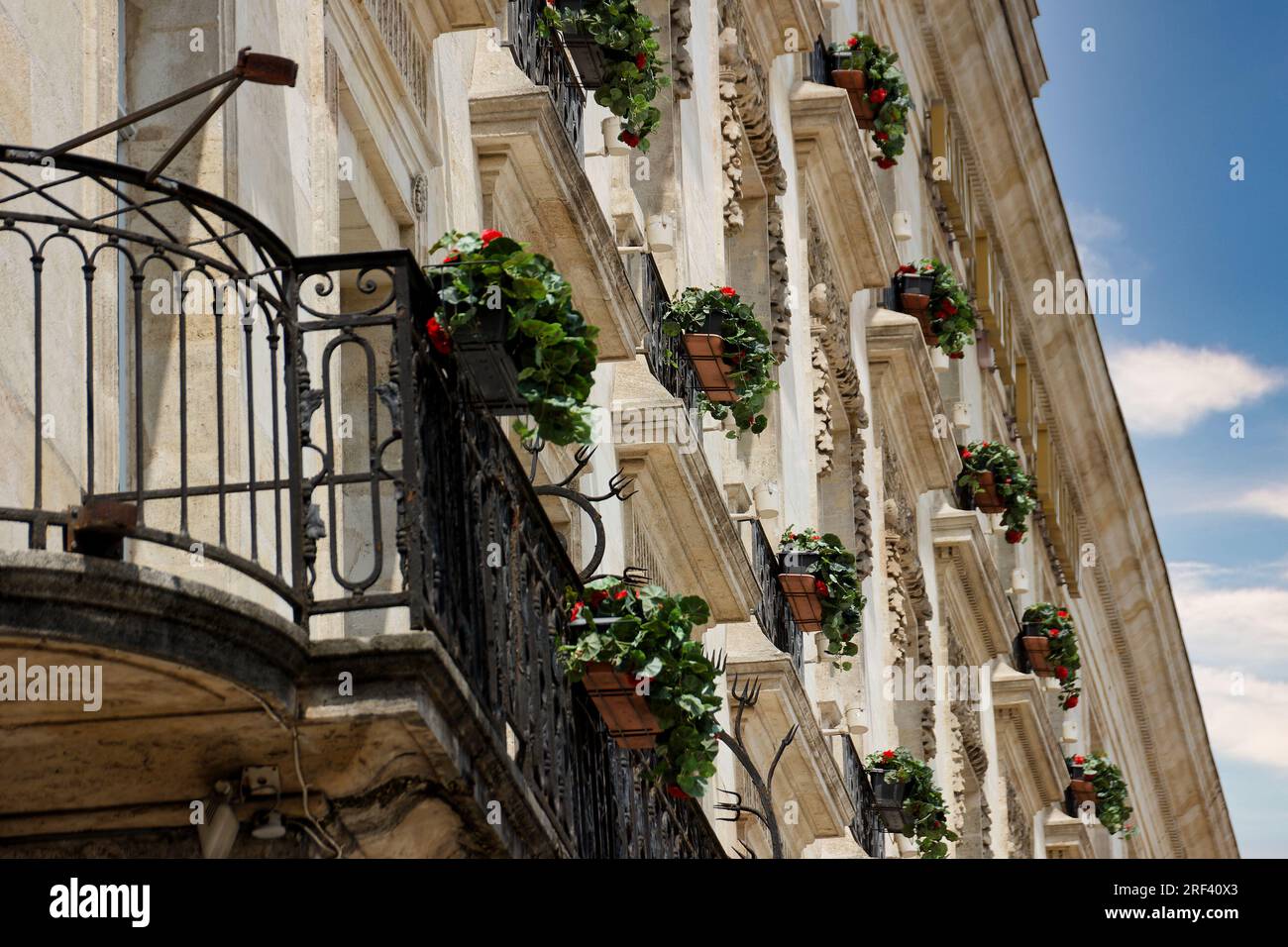 detailed view at city of bordeaux, France, typical buildings from the ...