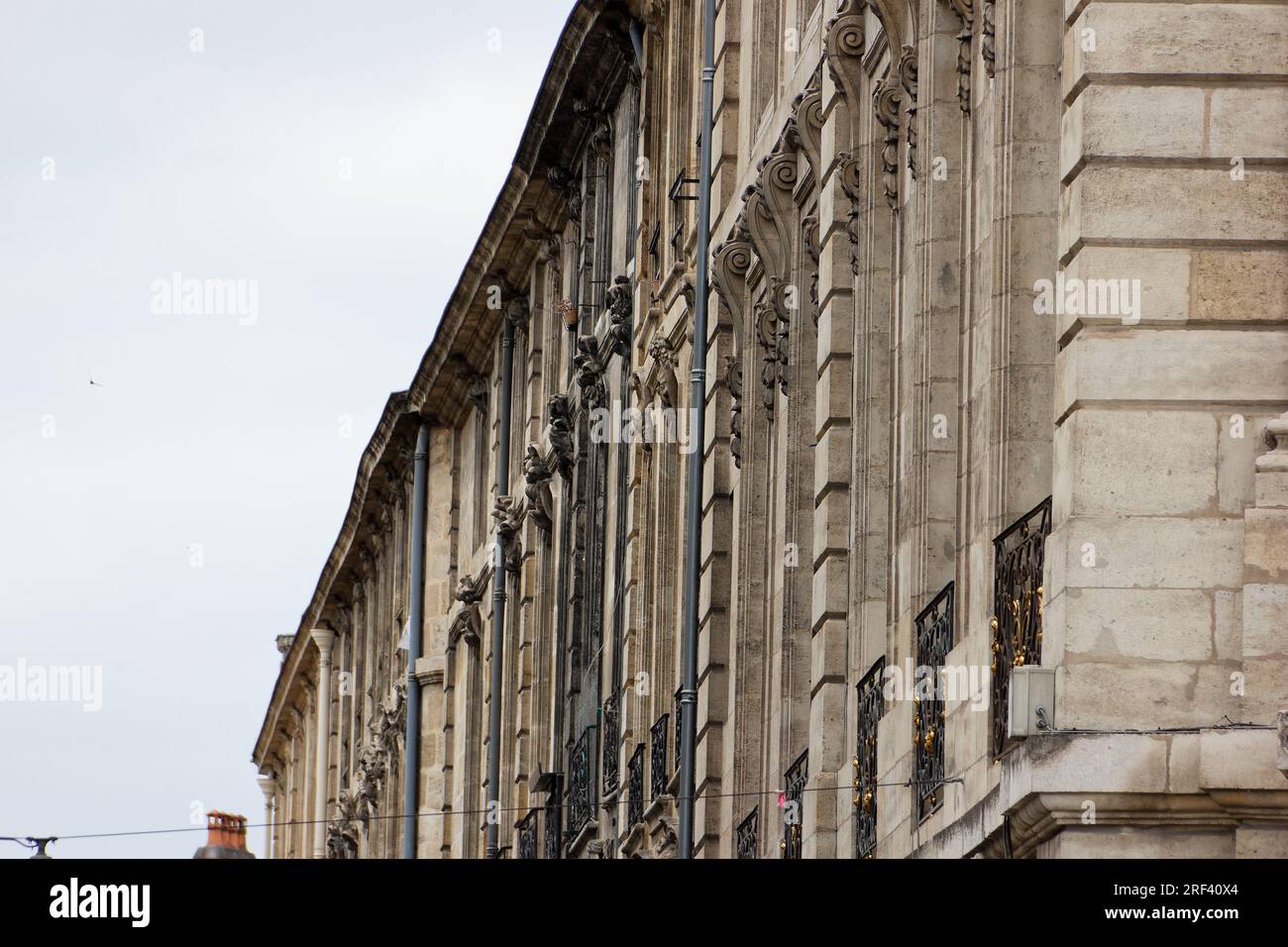 detailed view at city of bordeaux, France, typical buildings from the ...