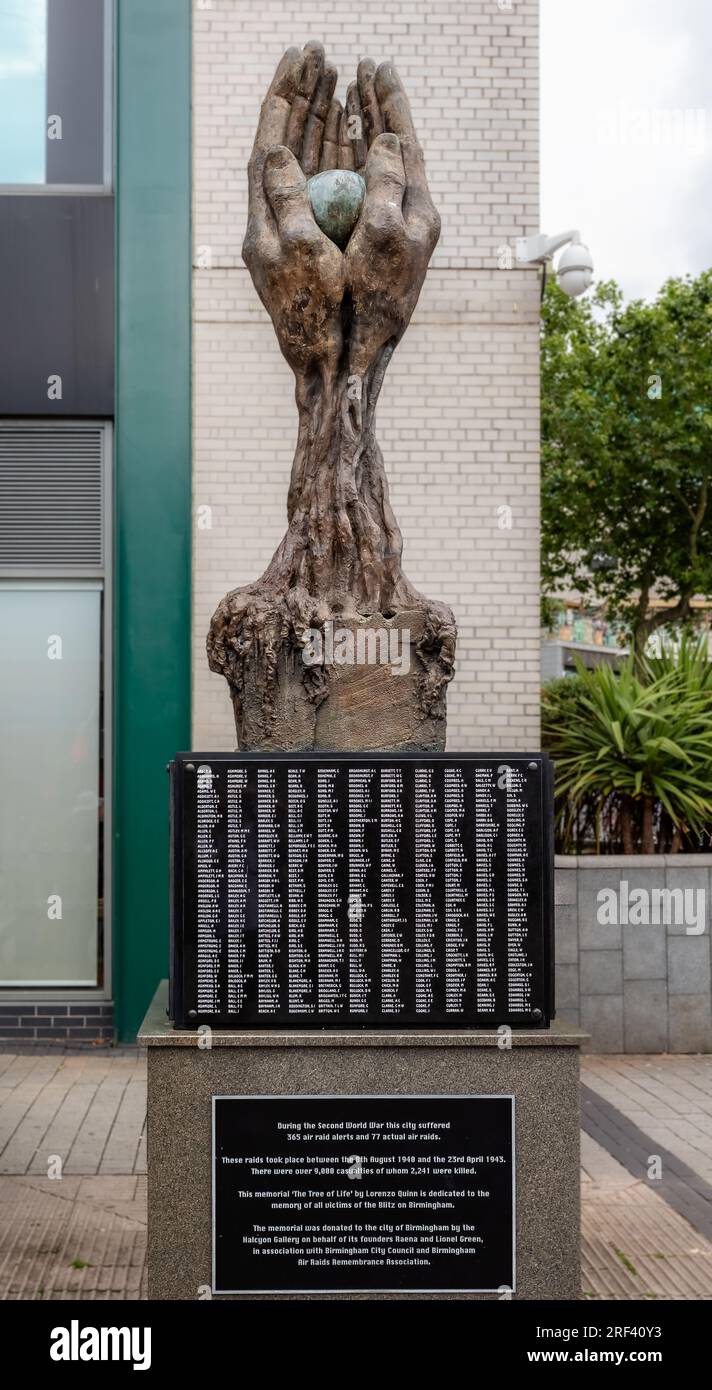 World War 2 memorial- sculpture of pair of hands cupping the Earth in ...