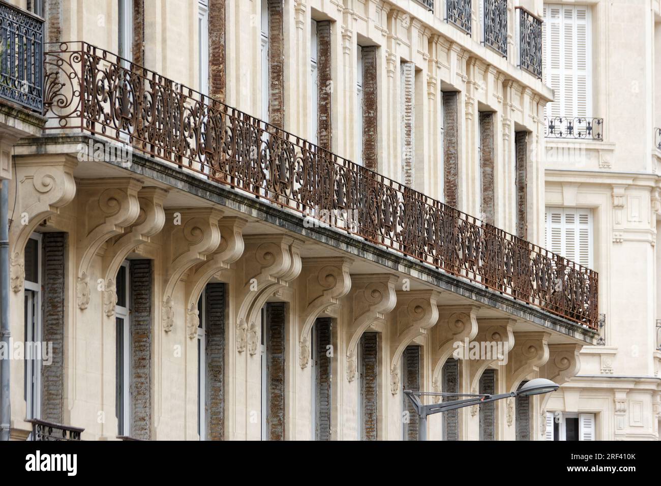 detailed view at city of bordeaux, France, typical buildings from the ...