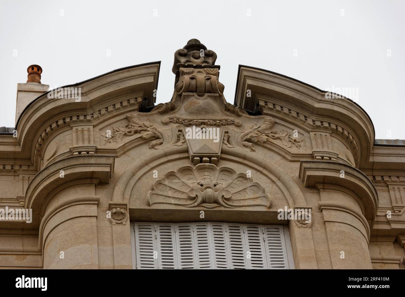 detailed view at city of bordeaux, France, typical buildings from the ...