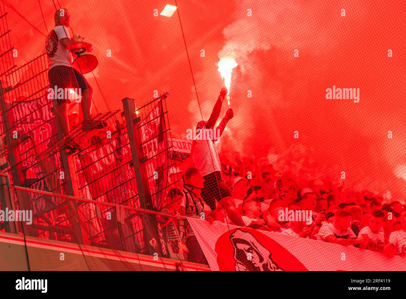 Fans during PKO BP Ekstraklasa 2023/24 game between Legia Warszawa and ...