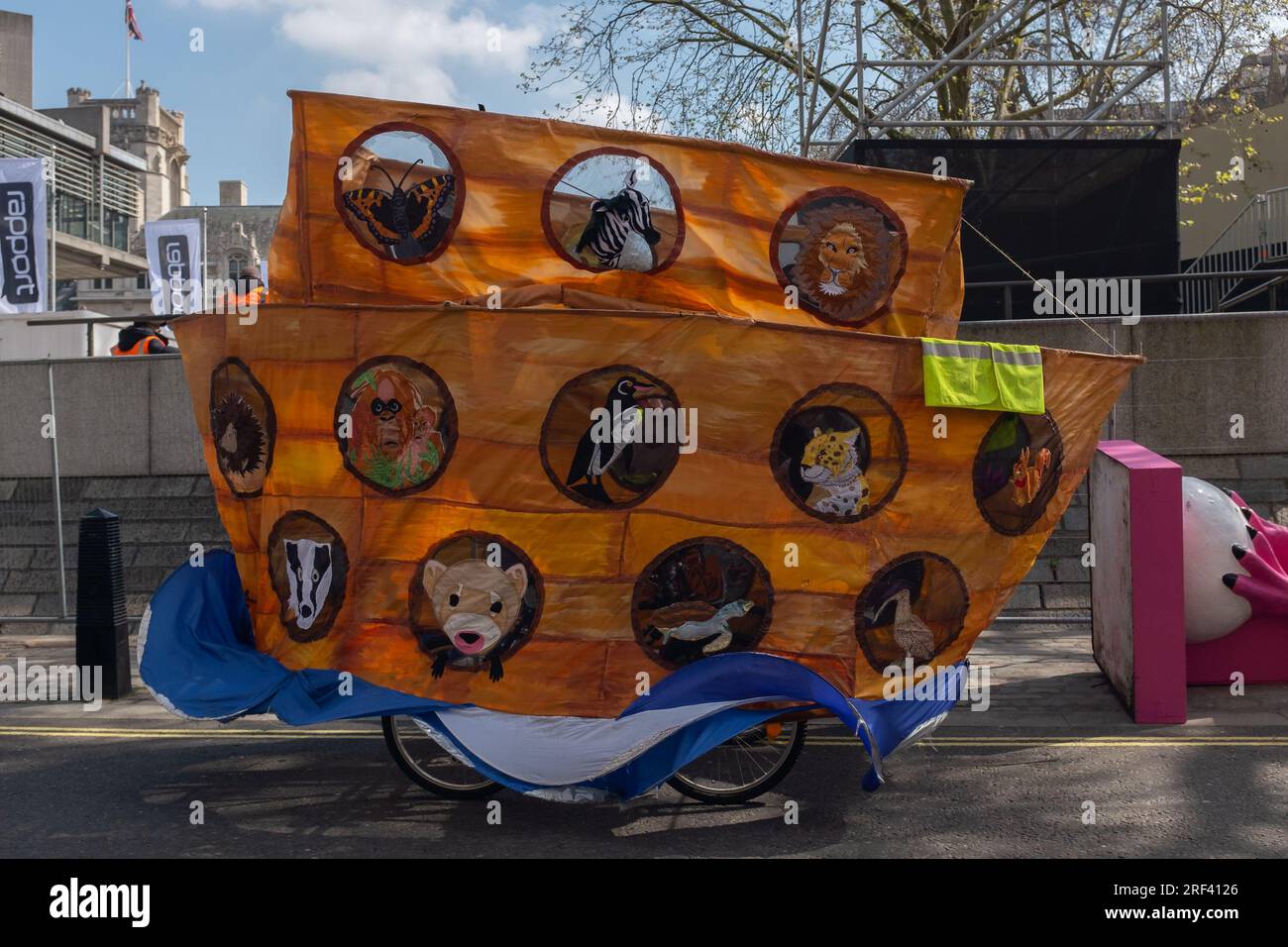 London, UK, 2023. During the climate protest on Earth Day, Extinction ...