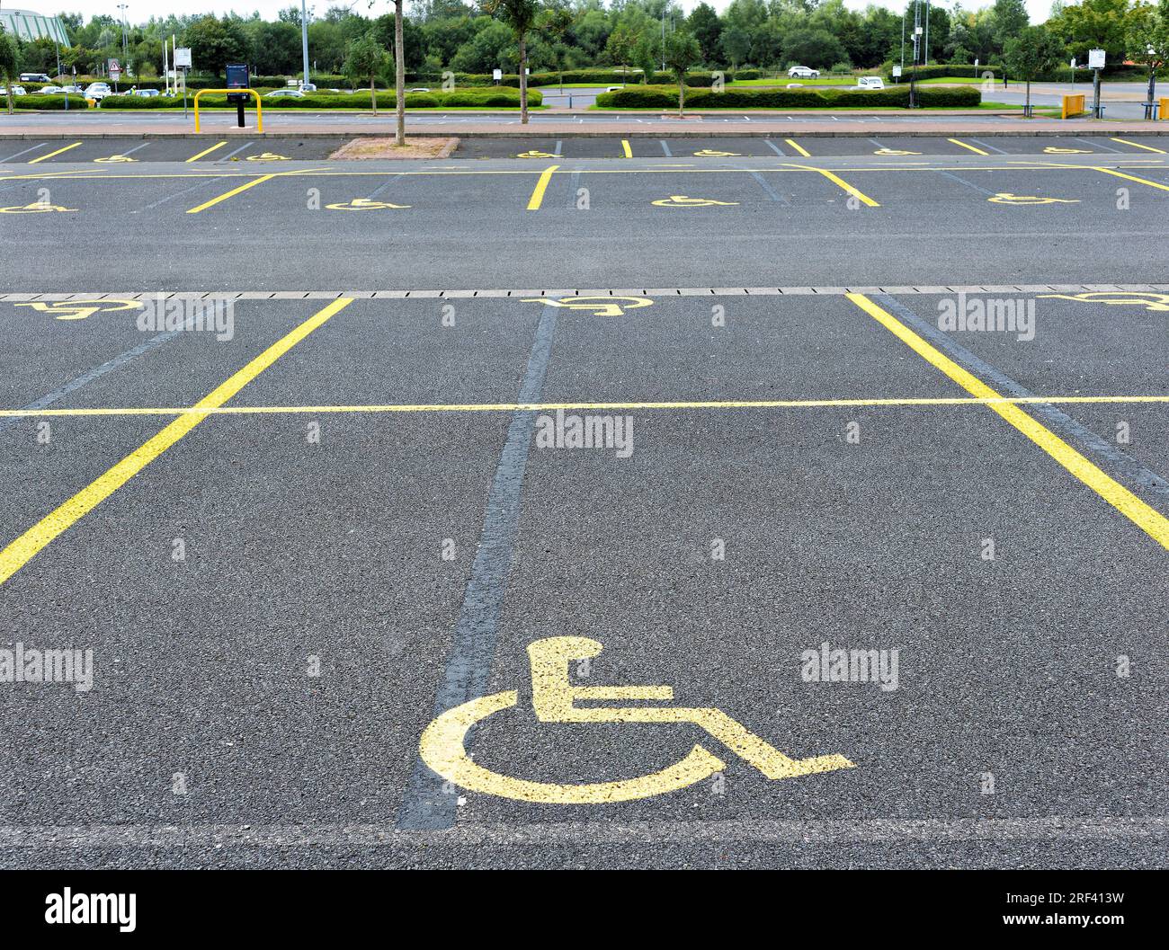 car park with parking places reserved for people with disability ...
