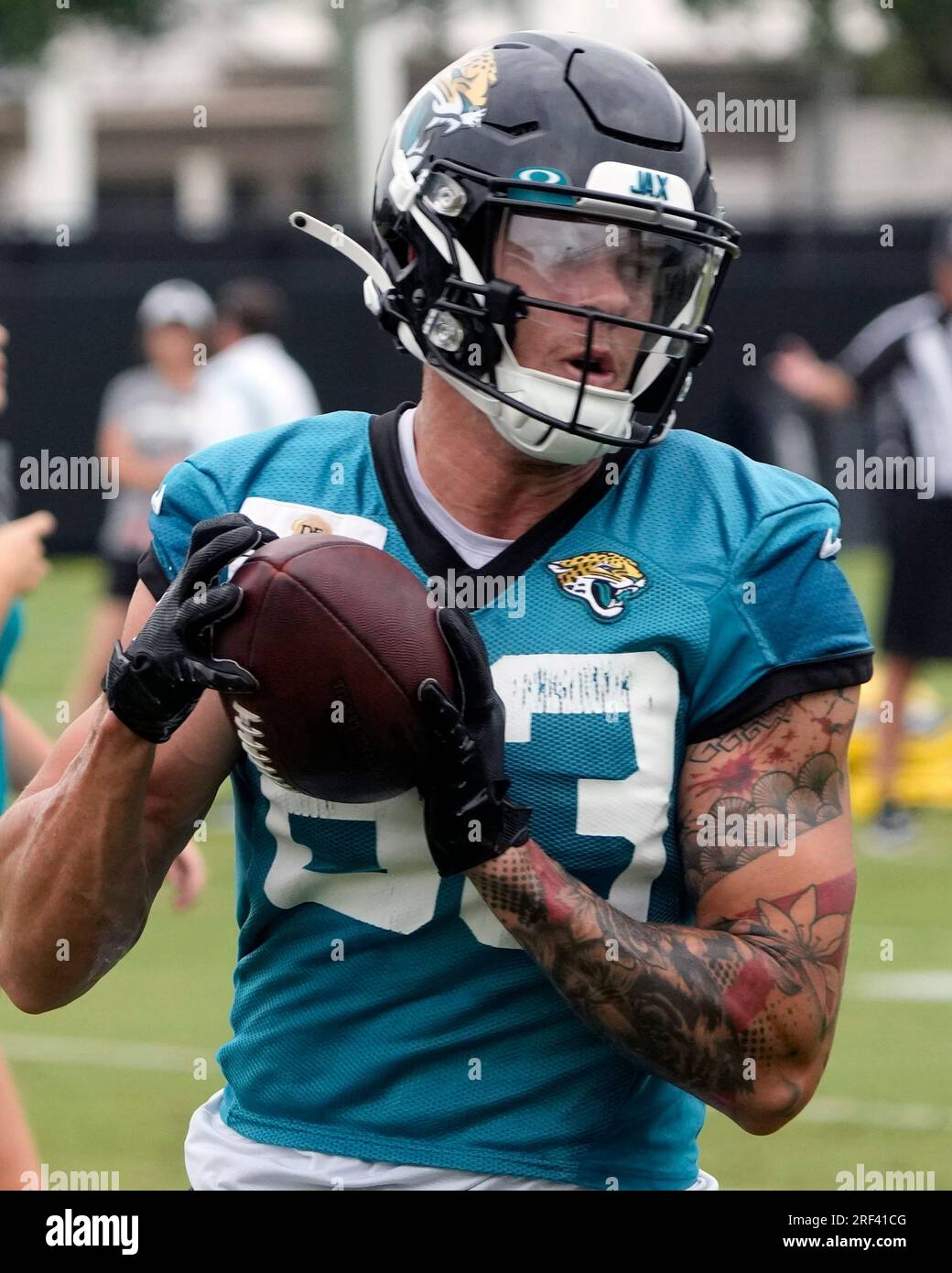 Jacksonville Jaguars wide receiver Jacob Harris (83) makes a reception ...