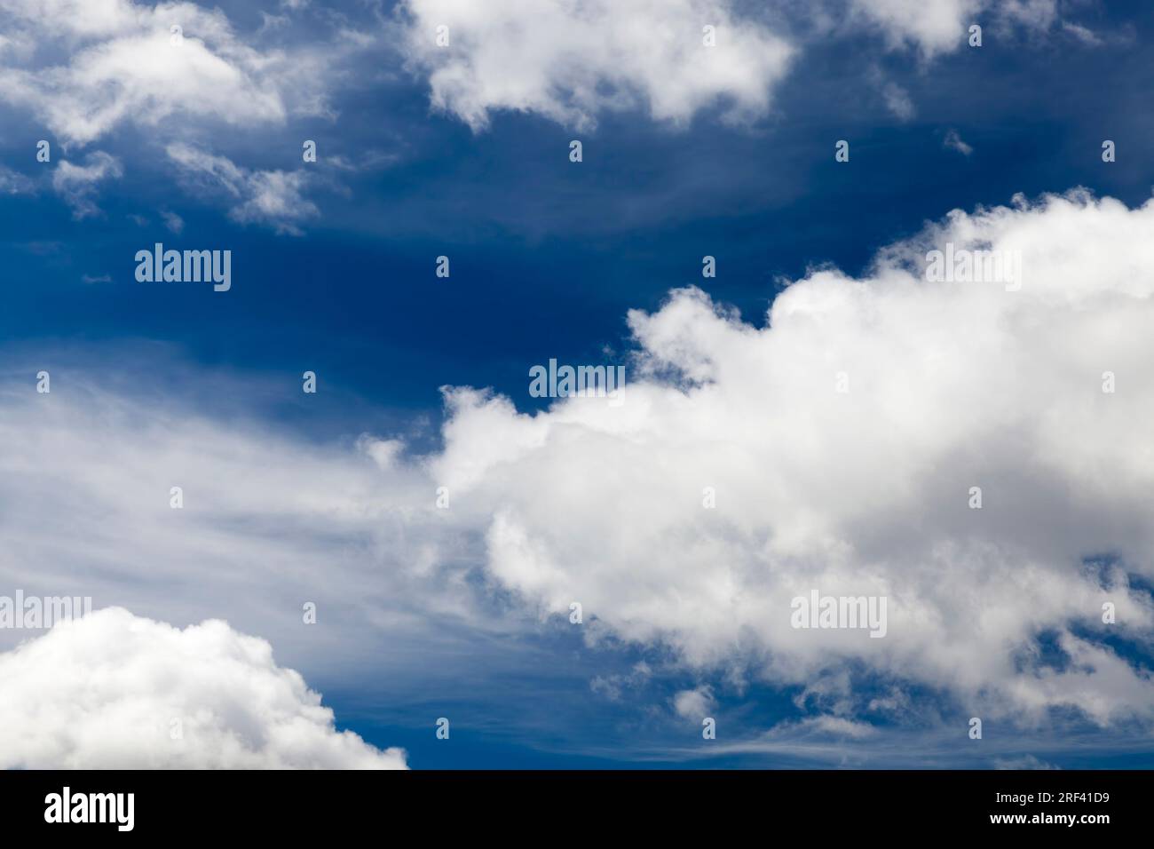 cloudy weather in nature, a real blue sky with lots of clouds in the ...