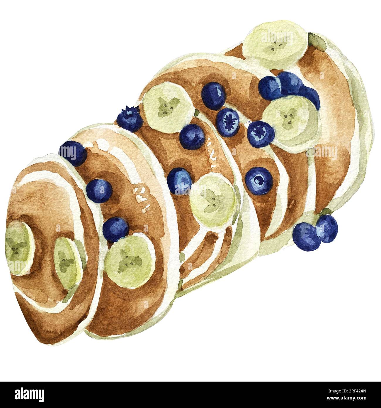 Watercolor bakery food and donuts clip art set. Illustration coctail ...