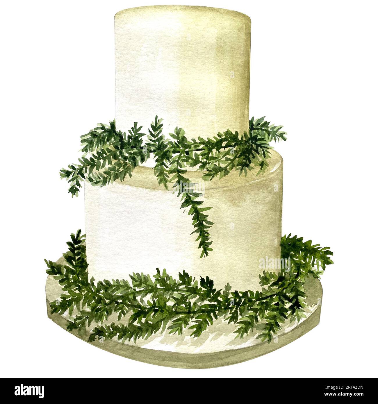 Watercolor wedding cakes clip art set Stock Photo - Alamy