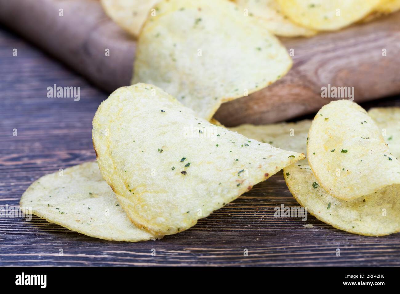 thin potato chips, crispy chips made from potatoes and deep fried ...