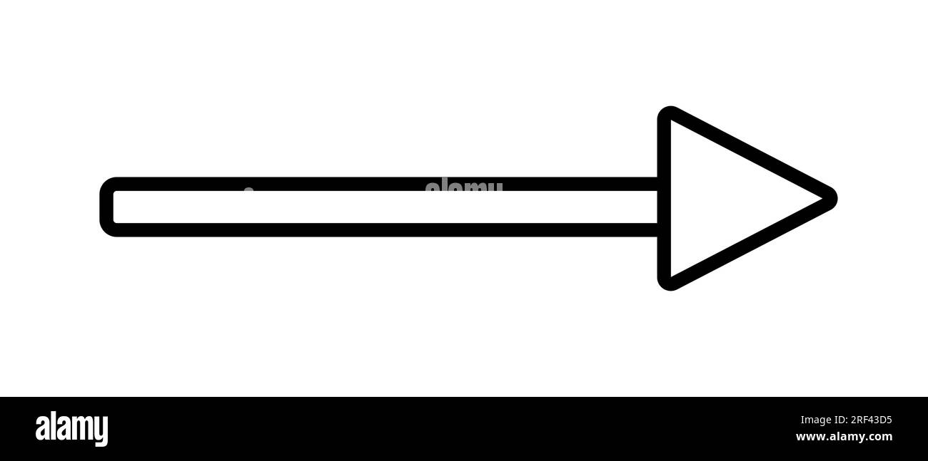 Arrow simple hand drawn vector illustration, horizontal sign pointing ...