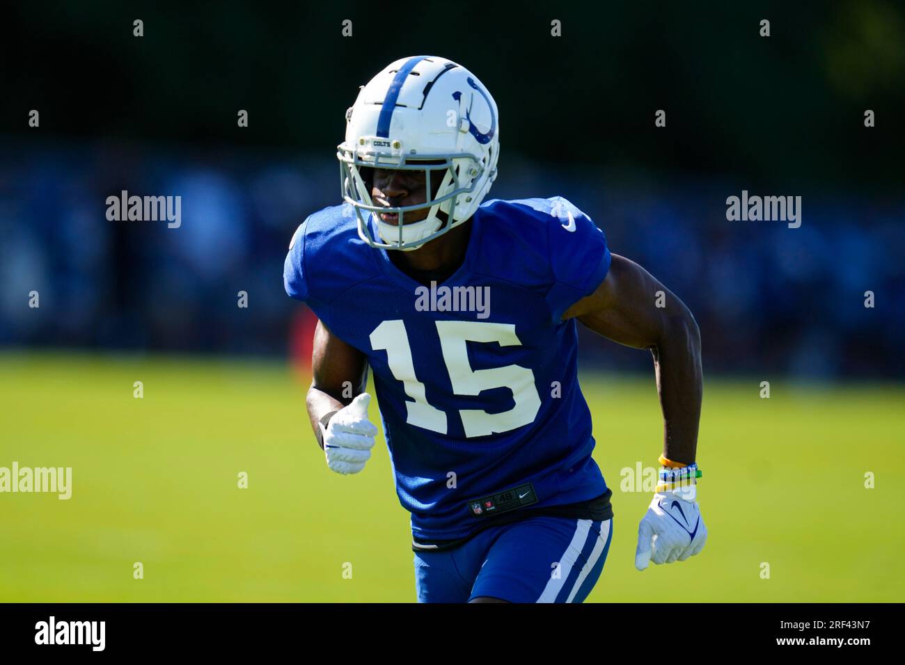 Indianapolis Colts wide receiver Vyncint Smith runs a pass route during ...