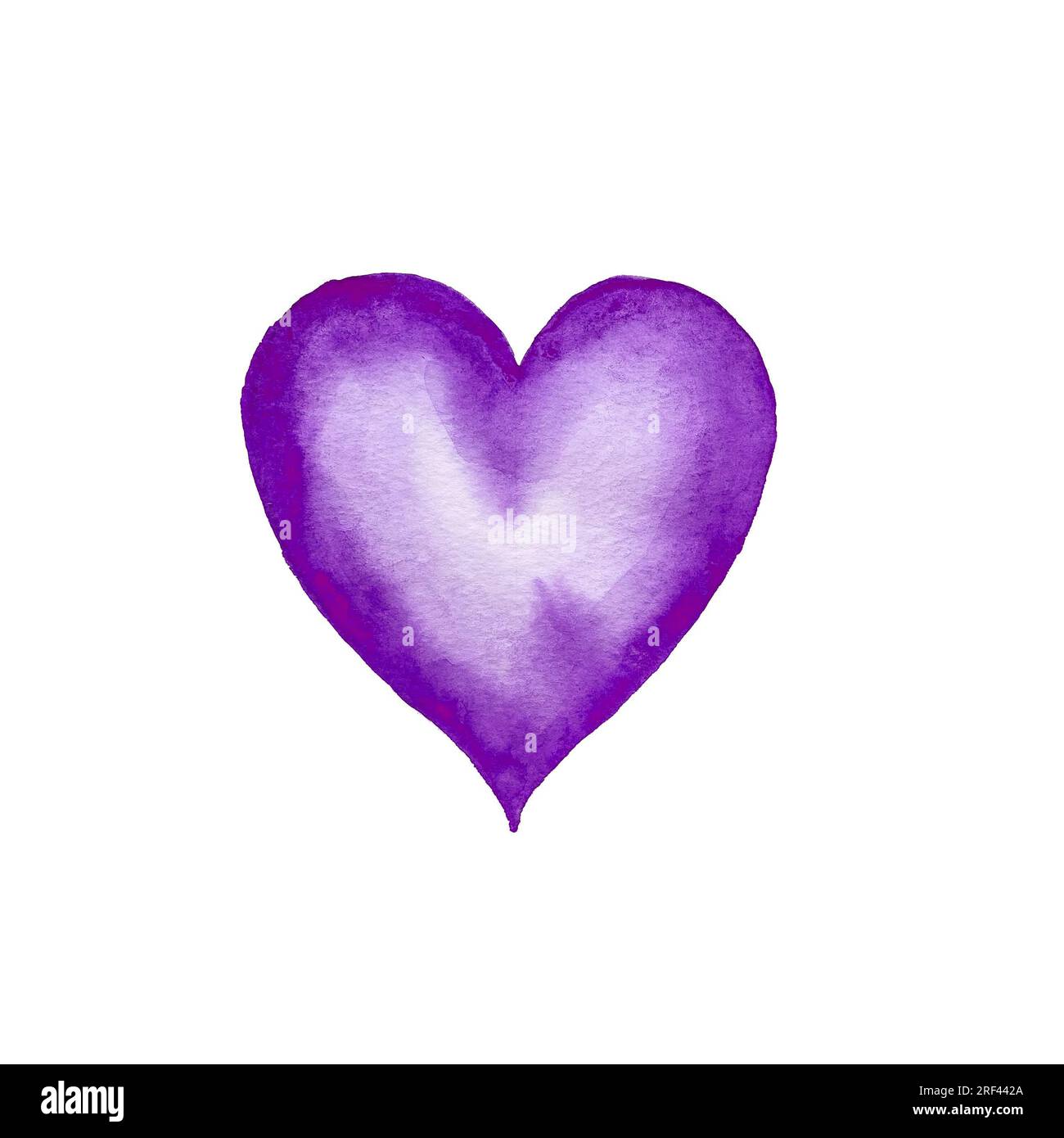 Watercolor hearts, valentine's day red, purple, violet hearts set ...