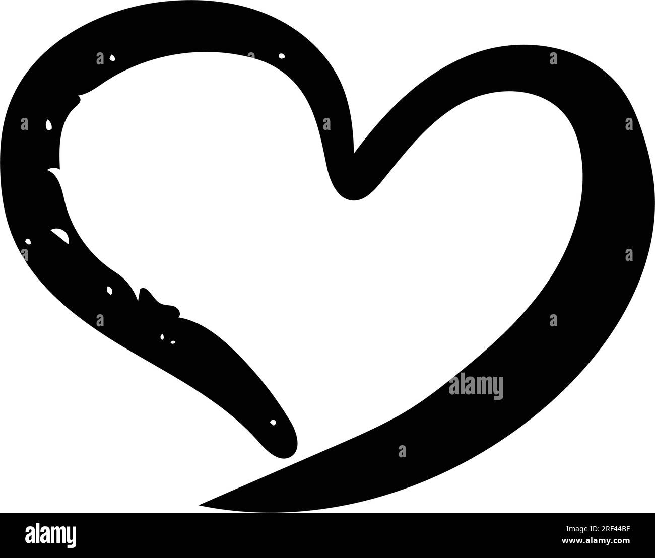 Hand drawn heart symbol love icon for romantic trendy doodle art for ...