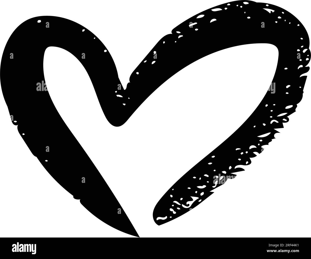 Hand drawn heart symbol love icon for romantic trendy doodle art for ...