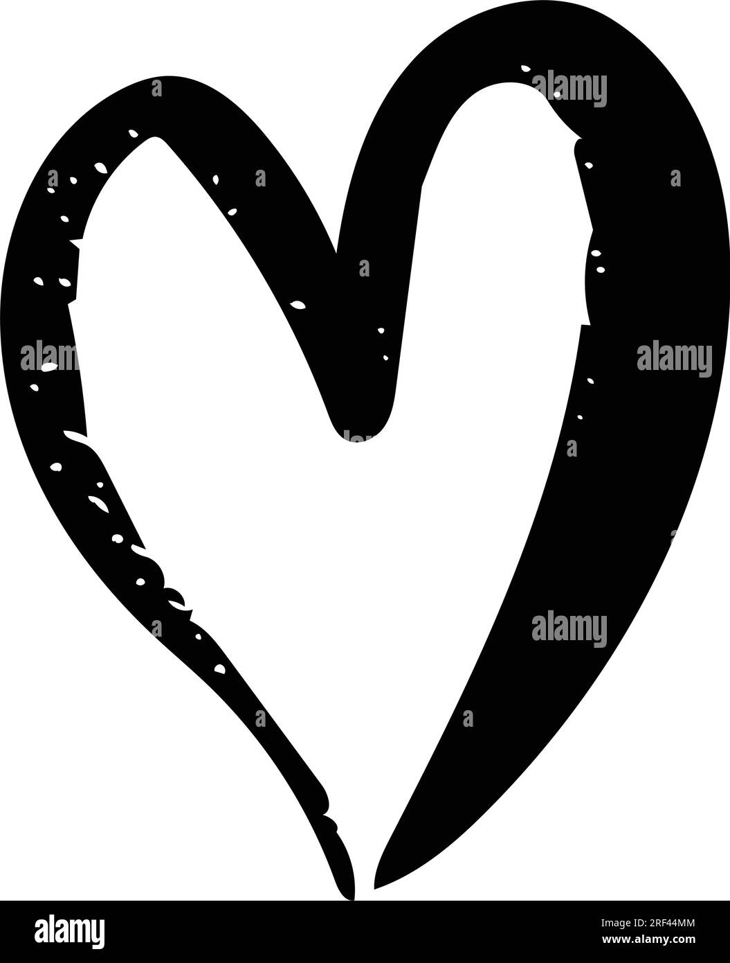 Hand drawn heart symbol love icon for romantic trendy doodle art for ...