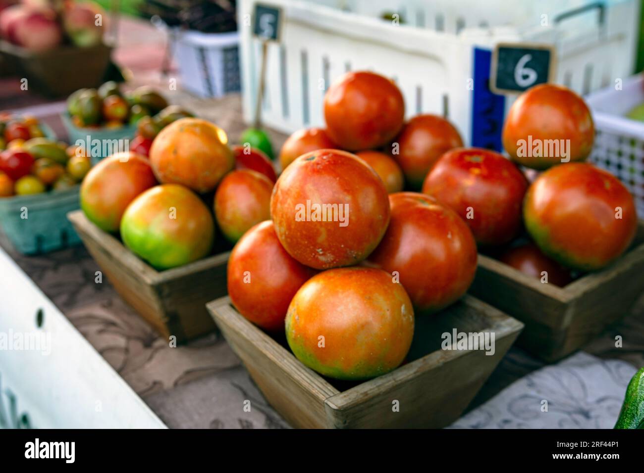 Tomatoes for sale at farm market hi-res stock photography and images ...