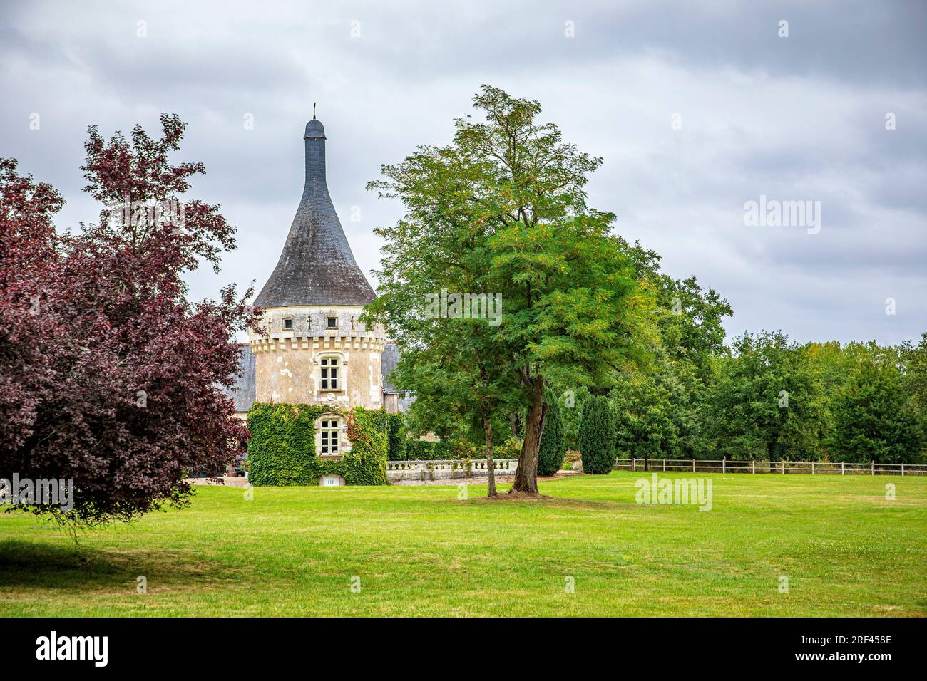 A small, hidden, pitoresk castle during a beautiful sunset on a ...