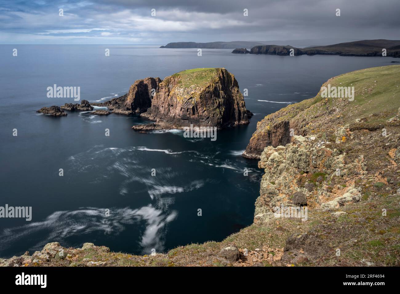 Sea stacks and cliffs of Shetland's west coast Stock Photo - Alamy