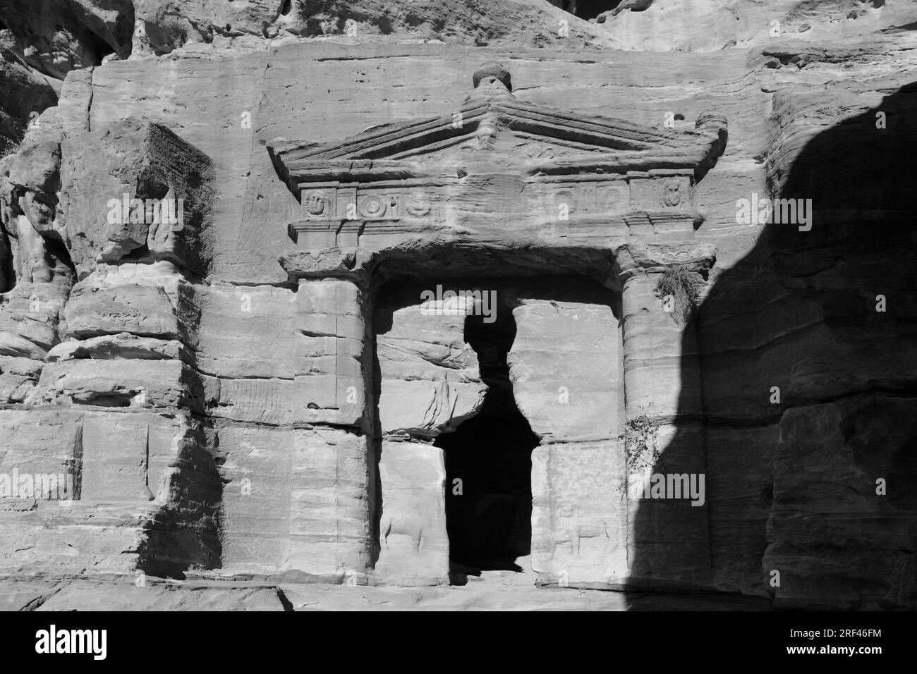 View of the Lion Triclinium temple, Petra city, UNESCO World Heritage ...