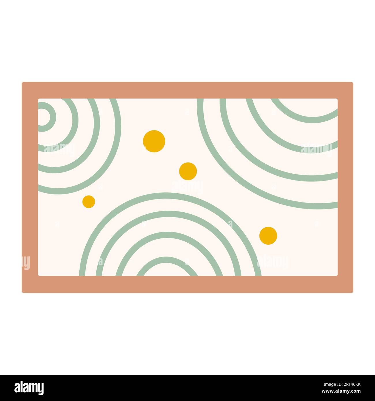 Abstract painting with geometric shapes, rings, interior design element ...