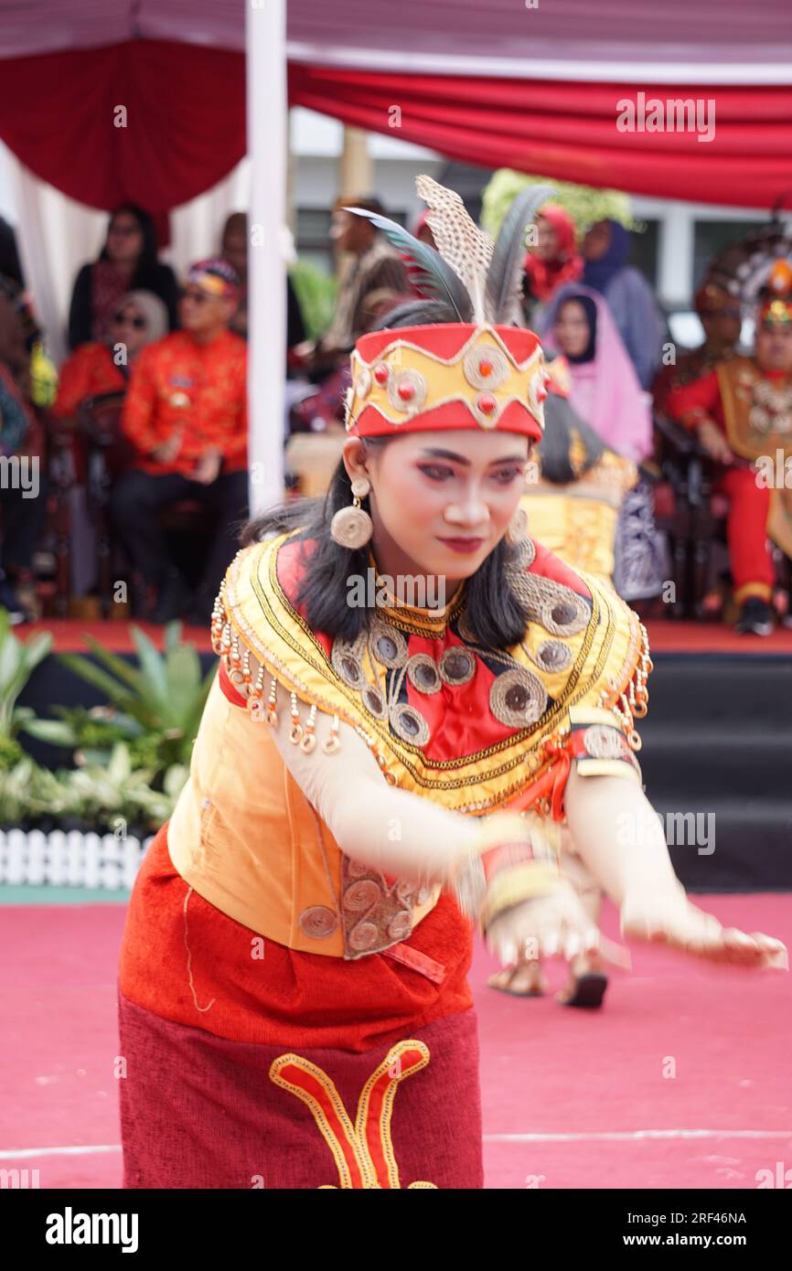 Ruai dance from West Kalimantan at BEN Carnival. This dance tells about ...