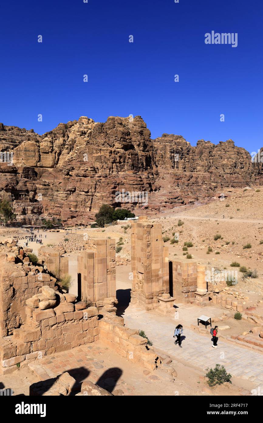 View of the Colonnaded street, Petra city, UNESCO World Heritage Site ...