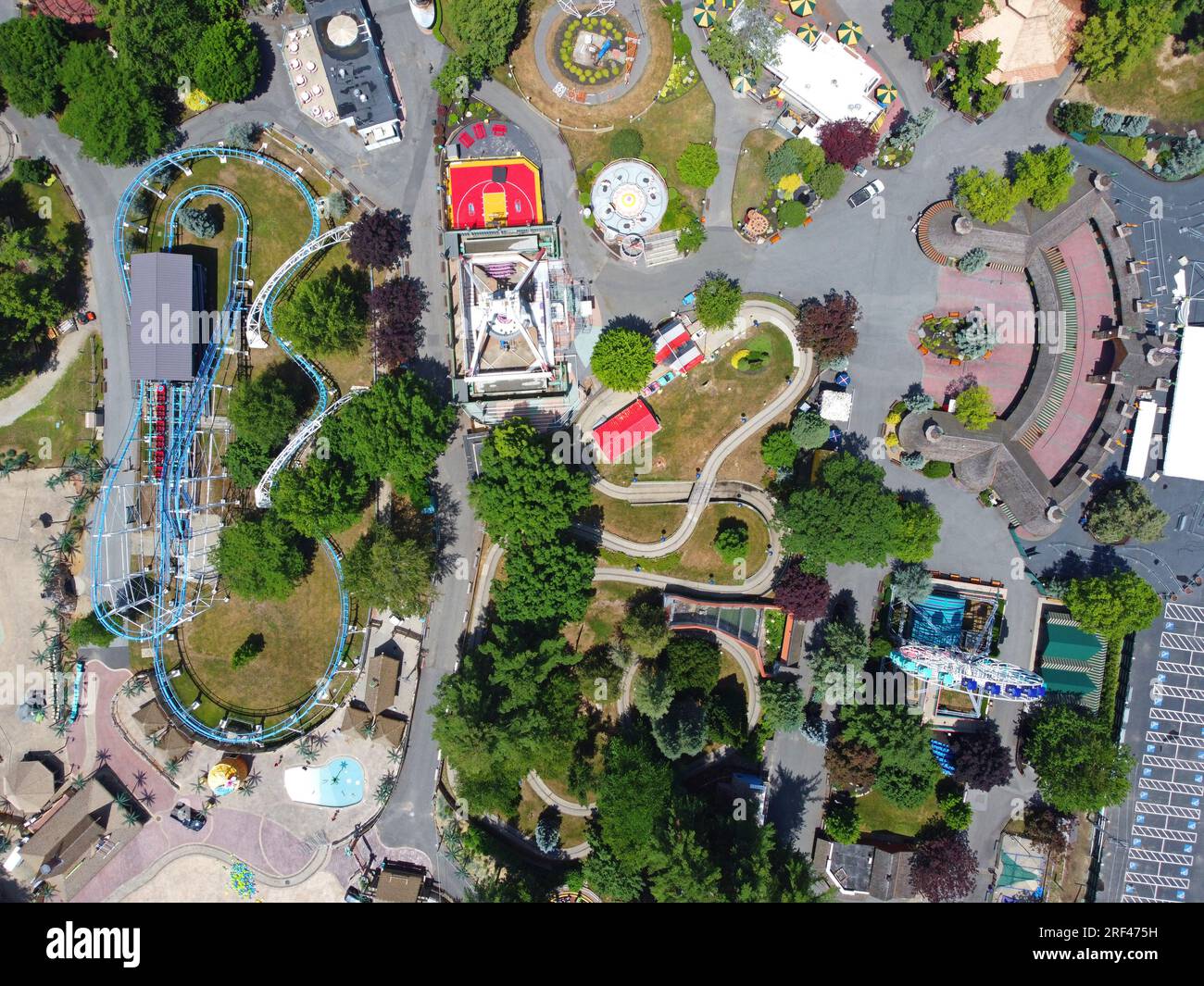Aerial view of Historic Canobie Lake Park by the Canobie Lake in town ...
