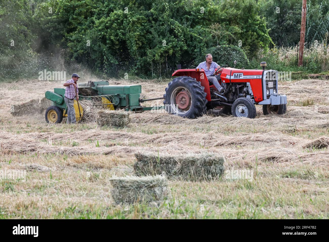 Baling hay in rural Spain, June 2023 Stock Photo - Alamy
