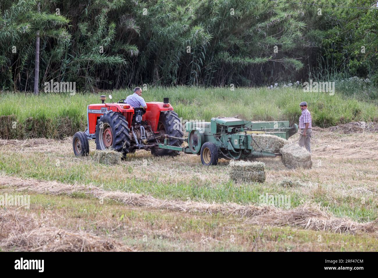 Baling hay in rural Spain, June 2023 Stock Photo - Alamy