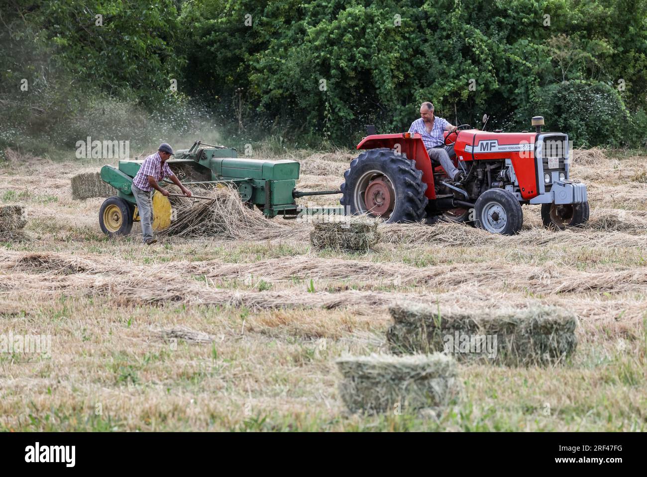 Baling hay in rural Spain, June 2023 Stock Photo - Alamy