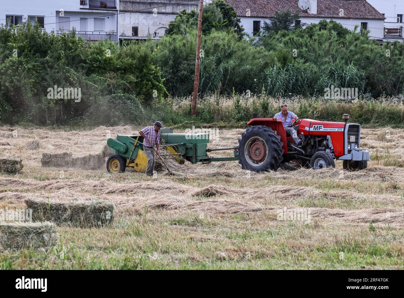 Baling hay in rural Spain, June 2023 Stock Photo - Alamy