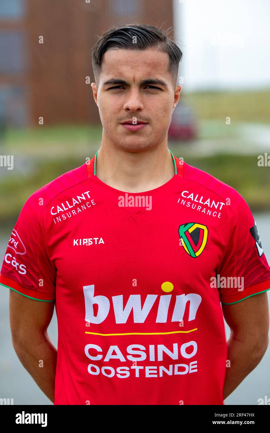 Oostende, Belgium. 31st July, 2023. Oostende's Andy Musayev pose for a ...