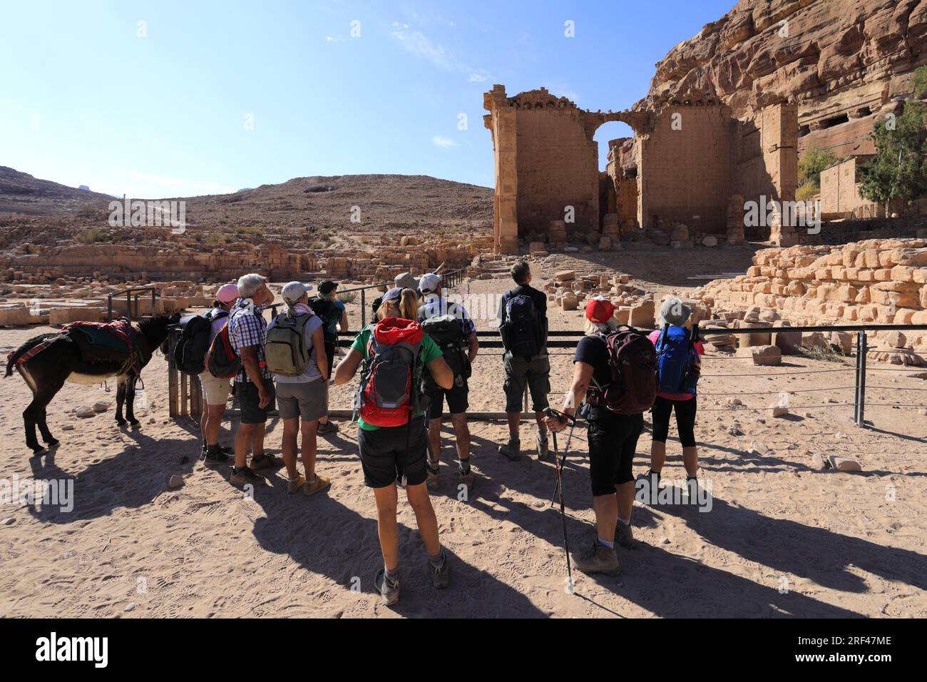 View of the Qasr al-Bint temple, Petra city, UNESCO World Heritage Site ...