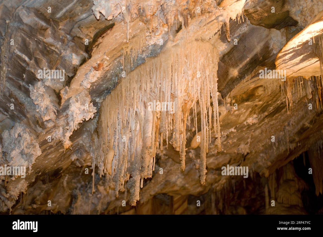 Giant chasm of Cabrespine. Cave with stalactites. Aude, France Stock ...