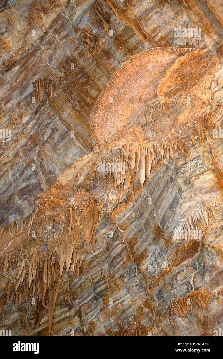 Giant chasm of Cabrespine. Cave with stalactites. Aude, France Stock ...