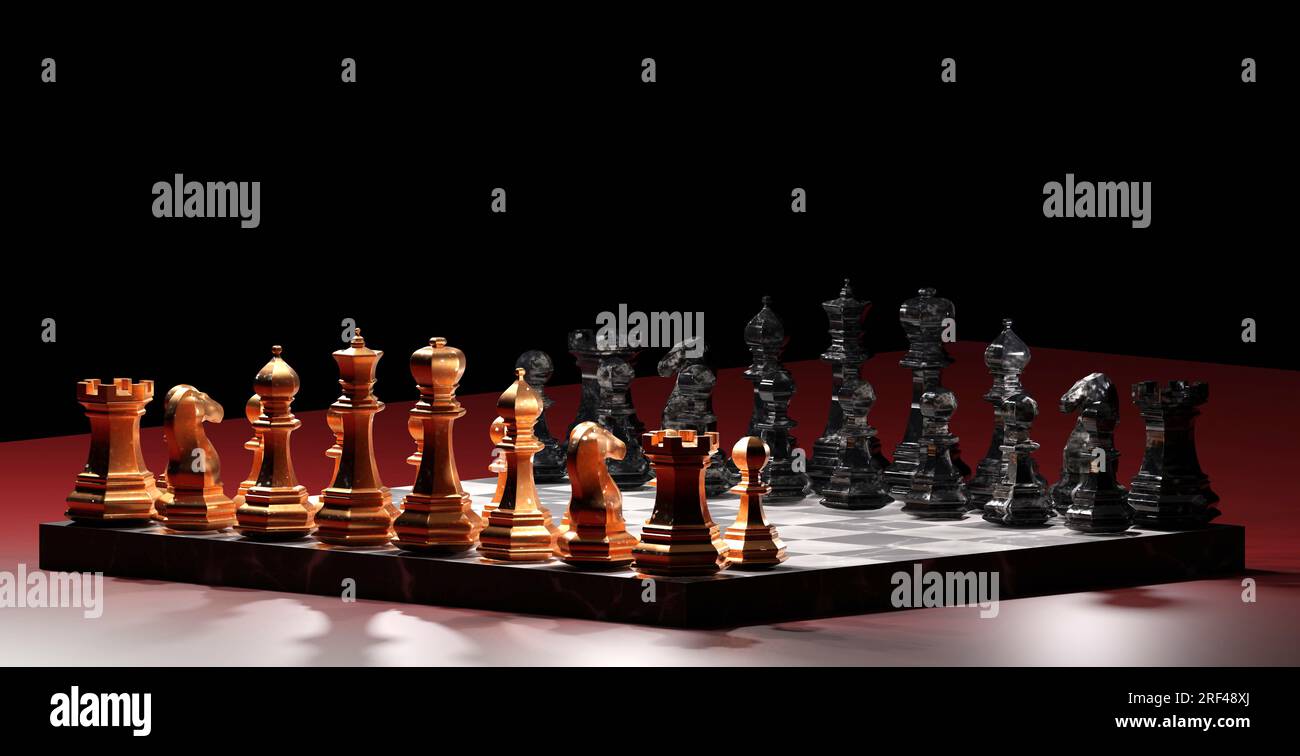 Business strategy chess. Chessboard with chess pieces. Teamwork ...