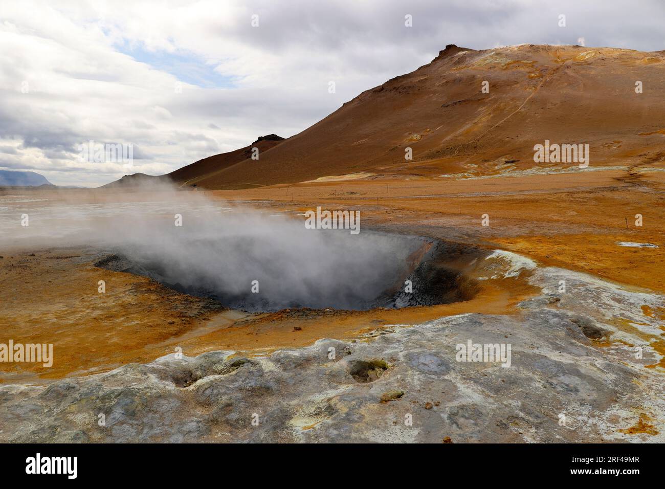 Iceland-Mud springs and solfatars in the colorful high-temperature area ...