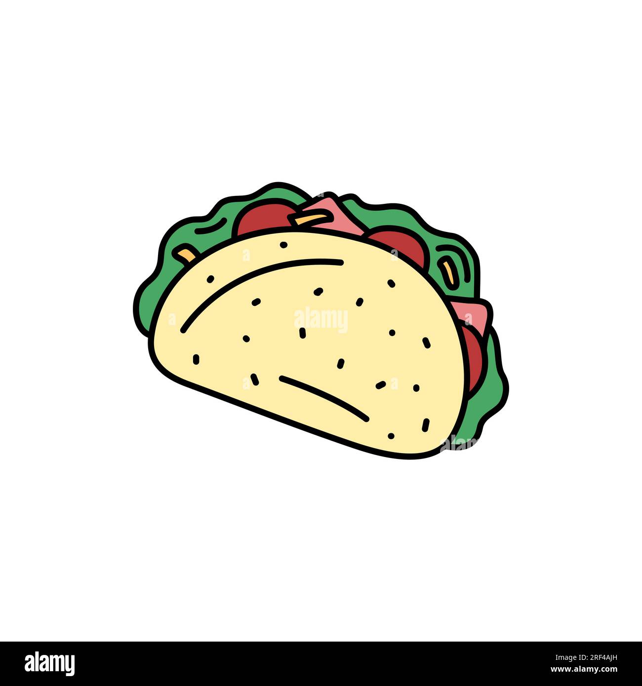Taco vector doodle element isolated. Hand drawn outline illustration of ...